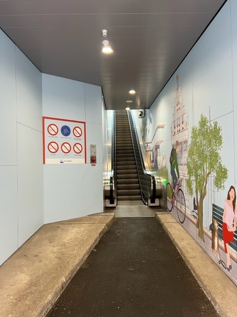 Illustraties wanden roltrap - Kiltunnel